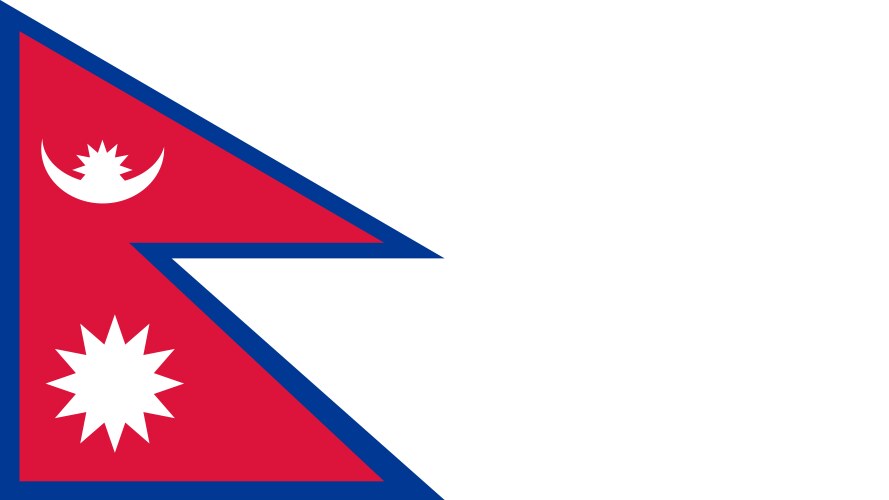 Nepal and japan flags crossed waving flat Vector Image