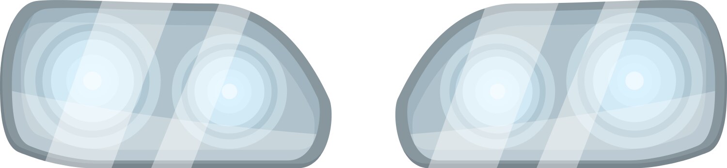 Pair of realistic car headlights shining Vector Image