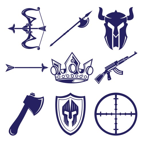 Sword defense shape collections Royalty Free Vector Image