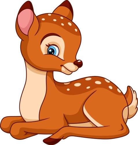 Brown color of cute little deer design Royalty Free Vector