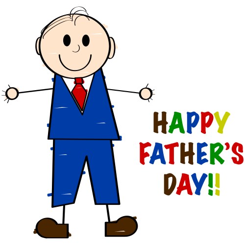 Happy fathers day - smiling father and son Vector Image