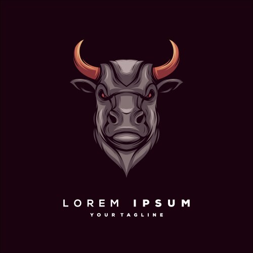 Awesome bull color logo design Royalty Free Vector Image