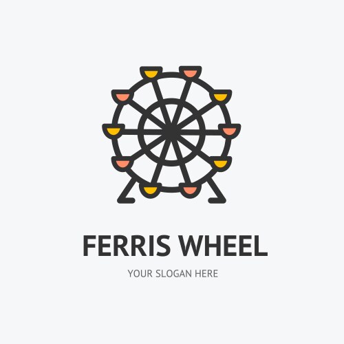 Colorful ferris wheel from amusement park Vector Image