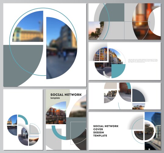 Minimalistic layouts modern social Royalty Free Vector Image