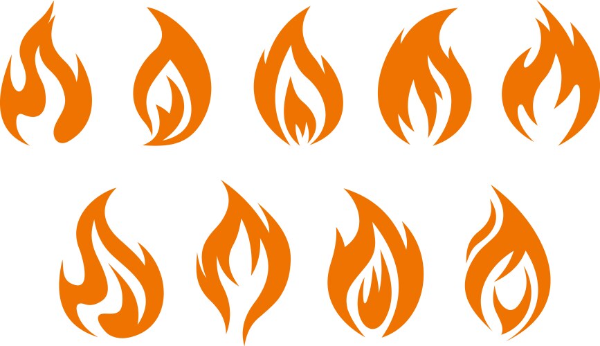 Fire patterns set Royalty Free Vector Image - VectorStock