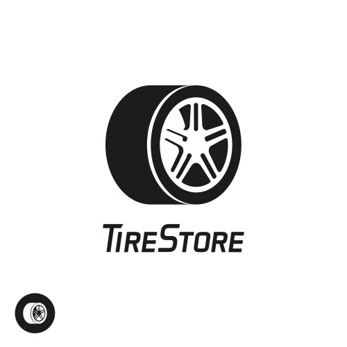 Tires shop logo design template silhouette tire Vector Image