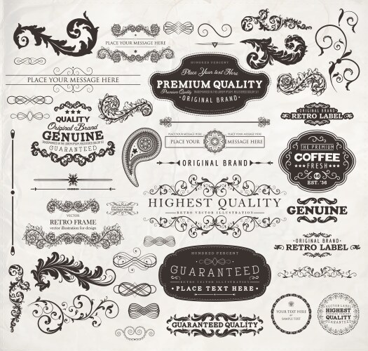 Rustic food label set Royalty Free Vector Image