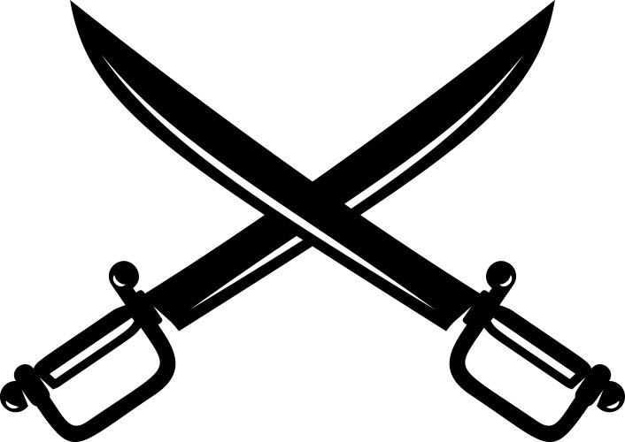 Crossed swords isolated on white background Vector Image
