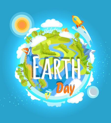 Save planet earth day climate change global Vector Image