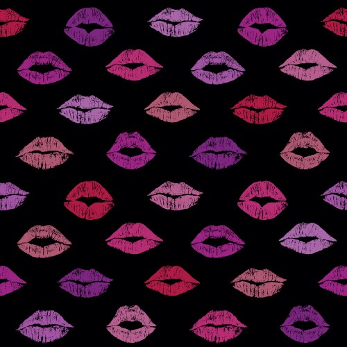 Female lips kiss print set Royalty Free Vector Image