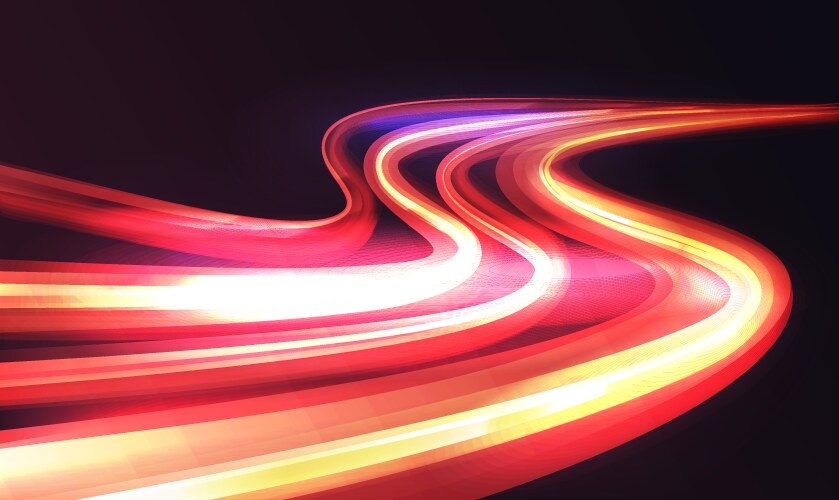 Image of colorful light trails with motion Vector Image