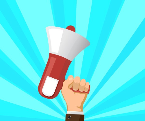 Man Holding Megaphone Vector Images Over 3 300