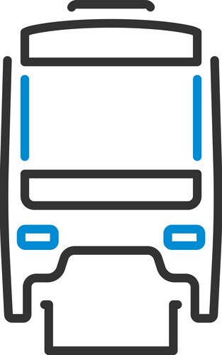 Monorail icon on white with outline Royalty Free Vector