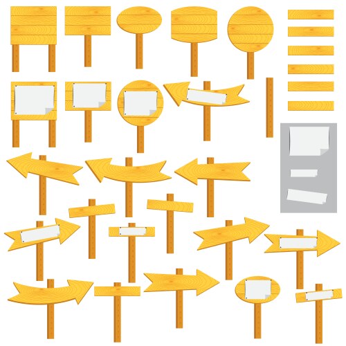 Wooden sign posts Royalty Free Vector Image - VectorStock