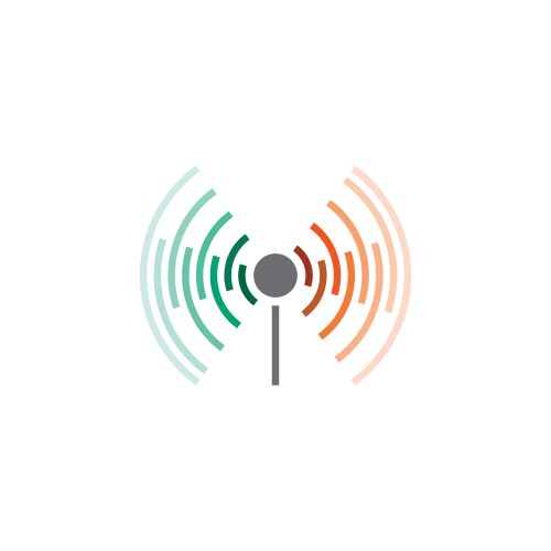 Signal radio waves icon wireless tech radar Vector Image
