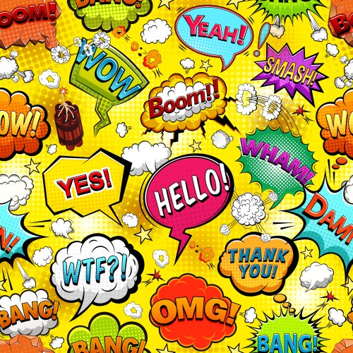 Comic speech bubbles seamless pattern Royalty Free Vector
