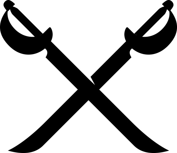 Crossed swords isolated on white background Vector Image