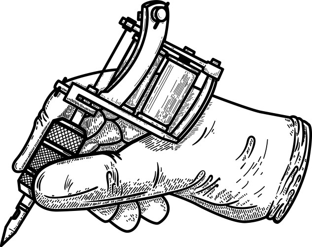 Hand Hold Tattoo Machine Vector Images (27)