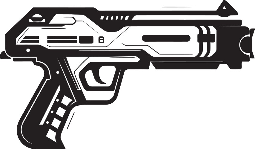 Plasma charge cannon black iconic design Vector Image