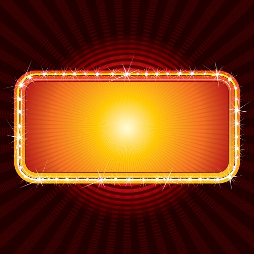 Red retro marquee sign frame with glowing lights Vector Image