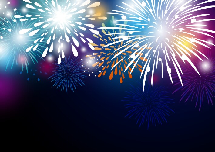 Fireworks design on white background Royalty Free Vector