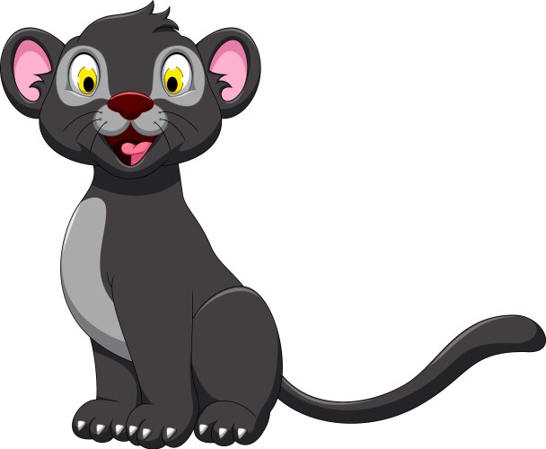 Cute Black Panther Cartoon Royalty Free Vector Image