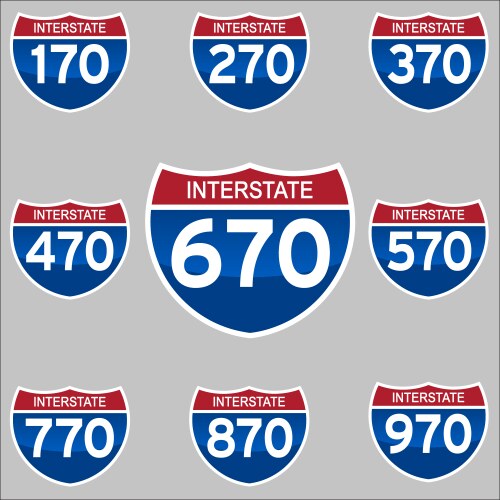 Interstate signs Royalty Free Vector Image - VectorStock