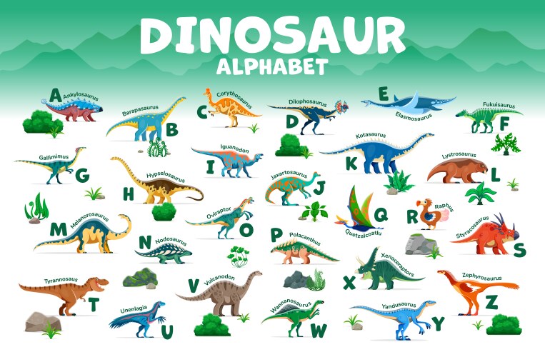 Dinosaur Name Dinosaurs Vector Images (over 290)