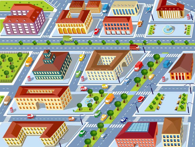 Venice colorful city plan Royalty Free Vector Image