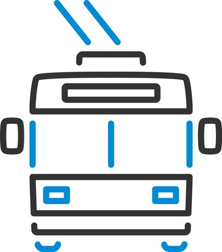 Trolley or trolleybus flat icon Royalty Free Vector Image Trolley or trolleybus flat icon Royalty Free Vector Image