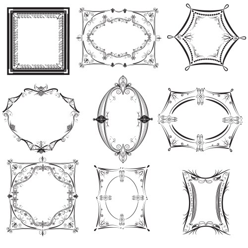 Vintage circle frames Royalty Free Vector Image