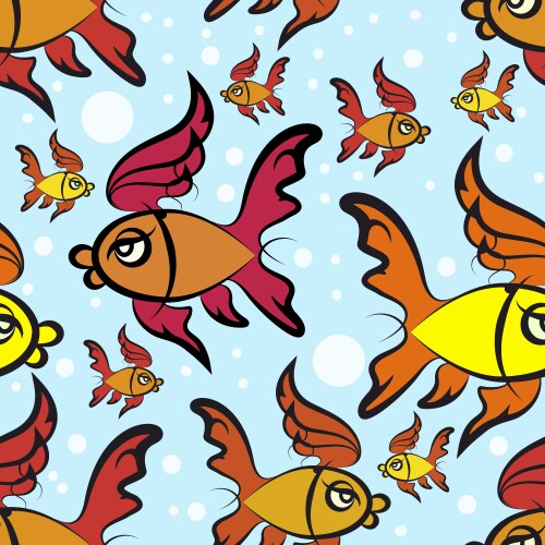 Japanese carps koi seamless pattern fishes Vector Image