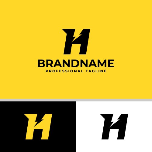 Double h letters in block Royalty Free Vector Image