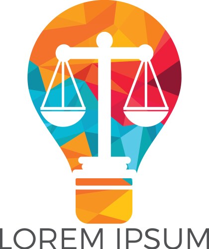 Scale of justice logo design Royalty Free Vector Image