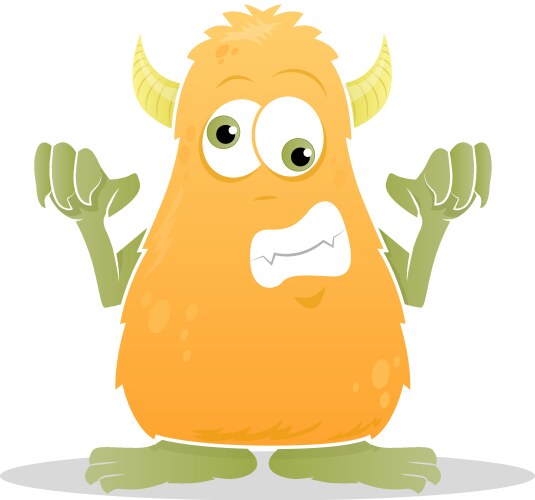 Scary green monster character Royalty Free Vector Image