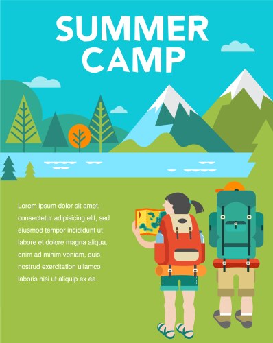 Summer camp background Royalty Free Vector Image