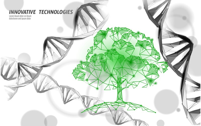 Plant tree biotechnology abstract concept 3d Vector Image