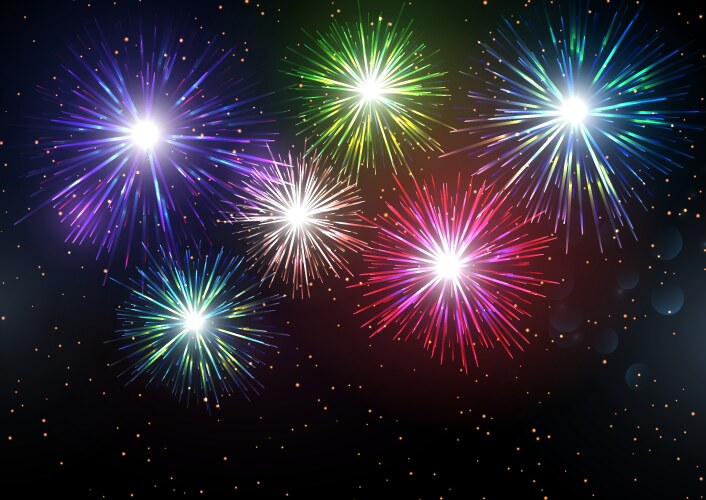 Fireworks sparkling background Royalty Free Vector Image