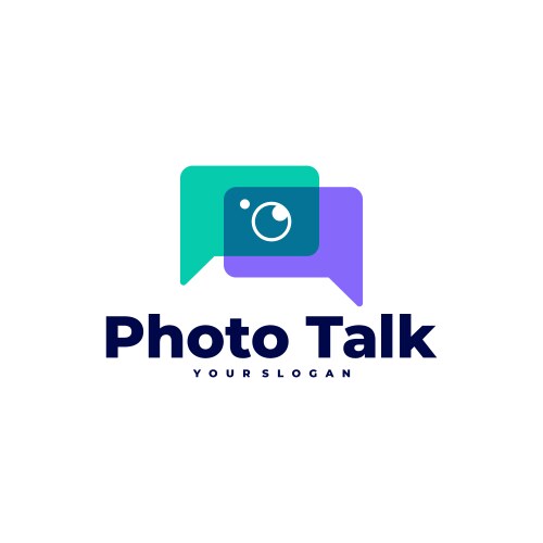 Live talk chat camera photo logo icon Royalty Free Vector