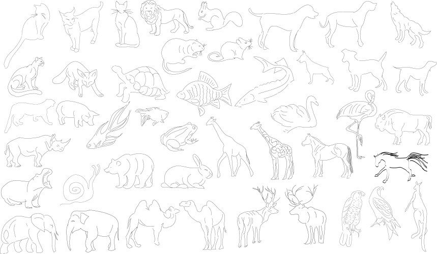 Animals Outlines Vector Images (over 390,000)