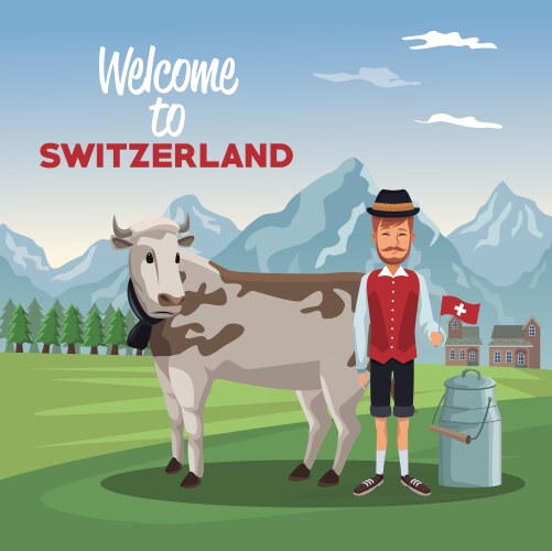 Art of cow and sheep in a rural landscape – Royalty-Free Vector ...