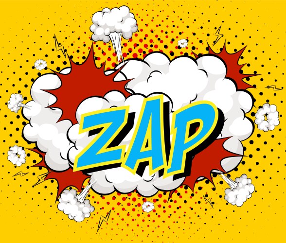 Zap comic rainbow text Royalty Free Vector Image