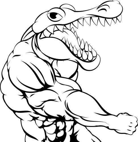 Crocodile outline Royalty Free Vector Image - VectorStock