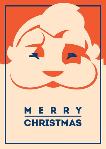 Greeting card with face santa claus Royalty Free Vector