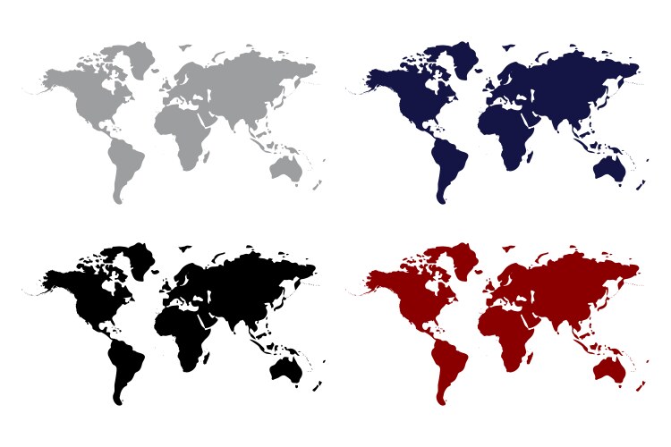 World maps bundle Royalty Free Vector Image - VectorStock