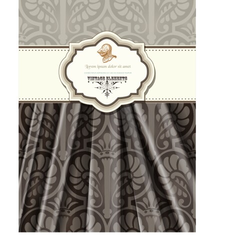 Gold vintage greeting card on a black background Vector Image