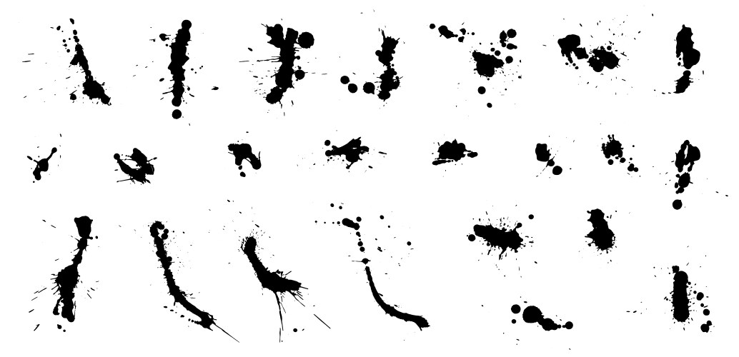 Overlay elements of paint ink splatter set Vector Image