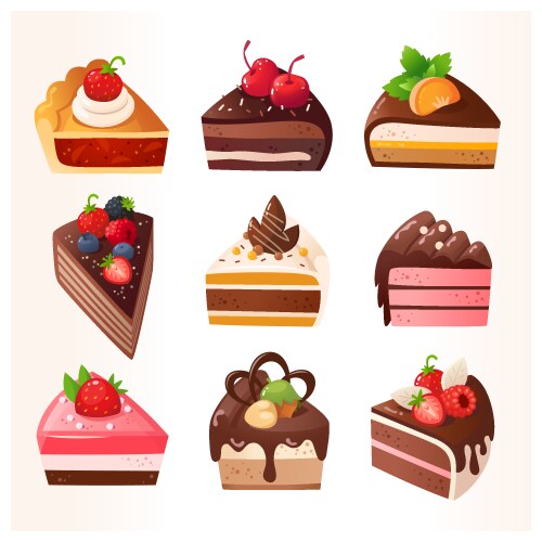 Set of italian desserts Royalty Free Vector Image
