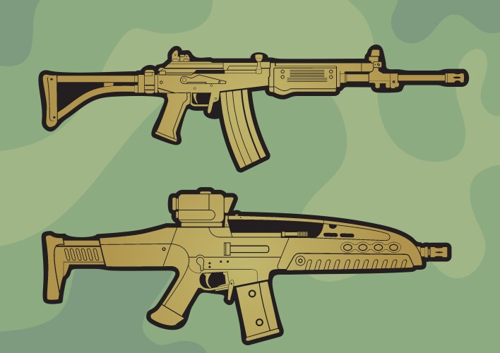 Assault rifle sticker Royalty Free Vector Image