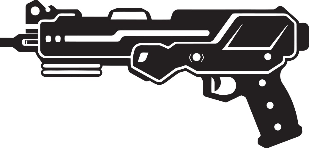 Futuristic plasma rifle emblem cosmic wave gun Vector Image